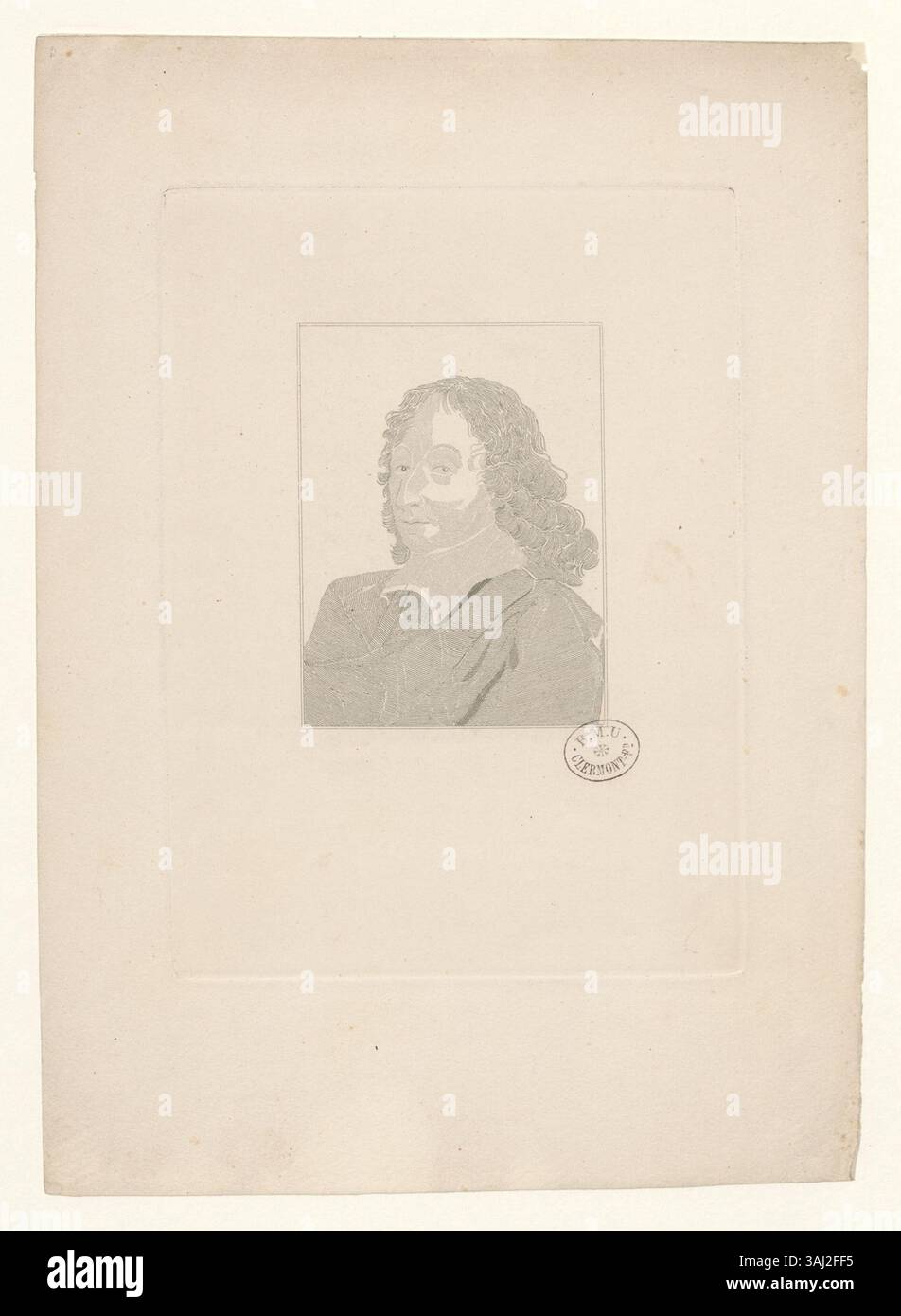 Intaglio print of Blaise Pascal, a French mathematician, physicist, and ...