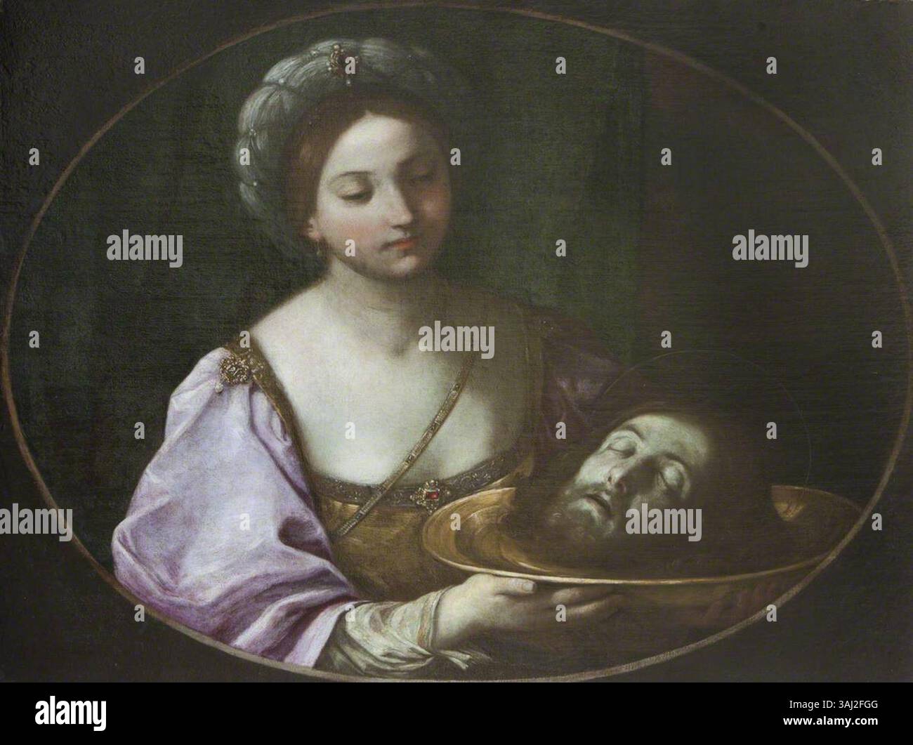A painting of Salome holding the head of John the Baptist on a charger ...