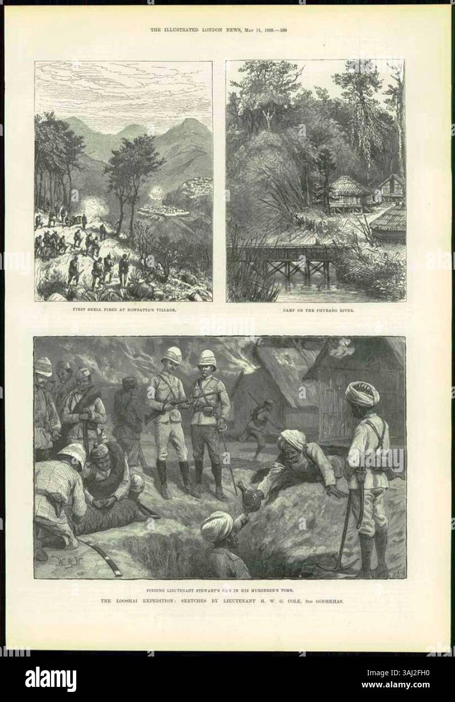 The 1889 sketches by Lieutenant H. W. G. Cole of the Looshai Expedition ...