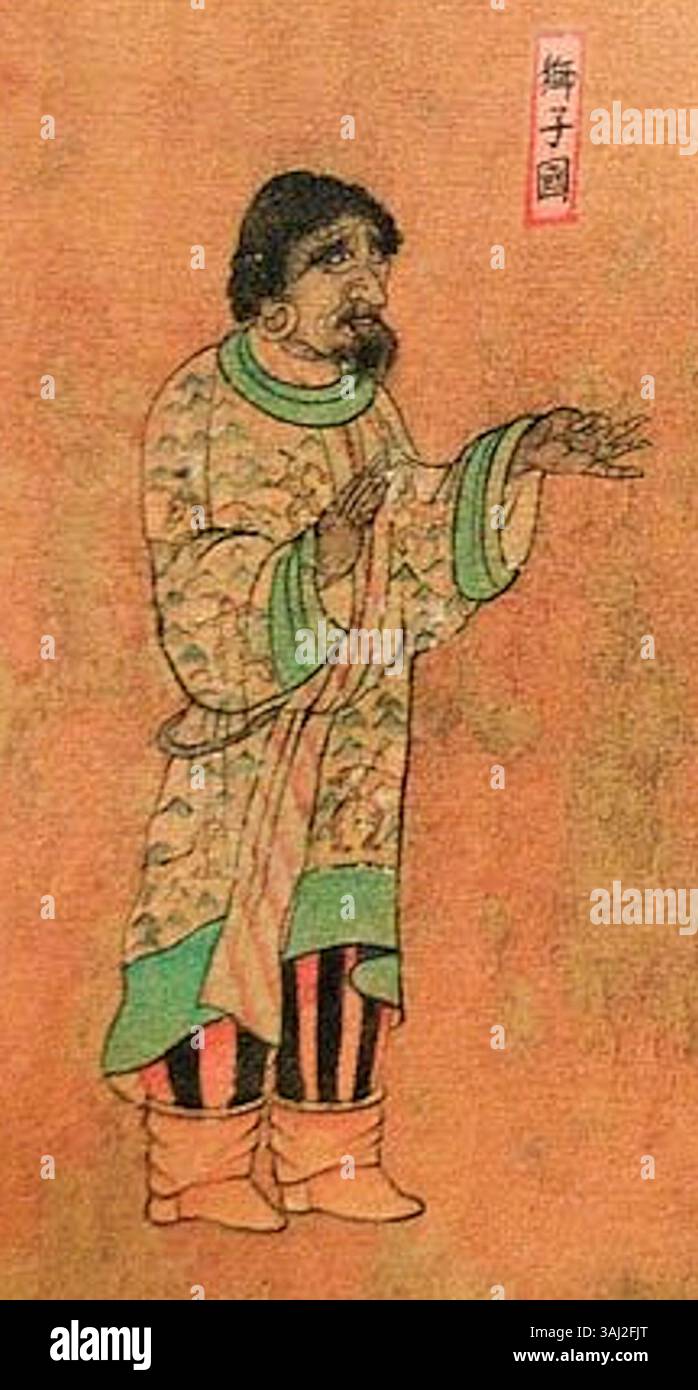 This drawing attributed to Yan Liben from the Tang Dynasty represents ...