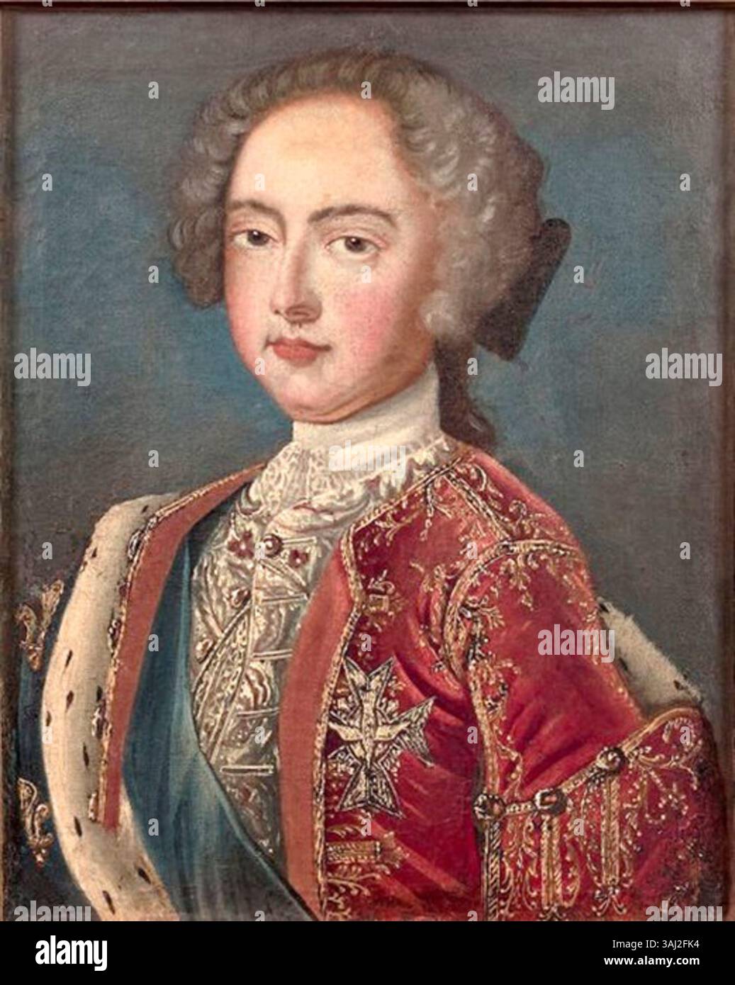 This 18th-century portrait by the French School depicts a young Louis ...