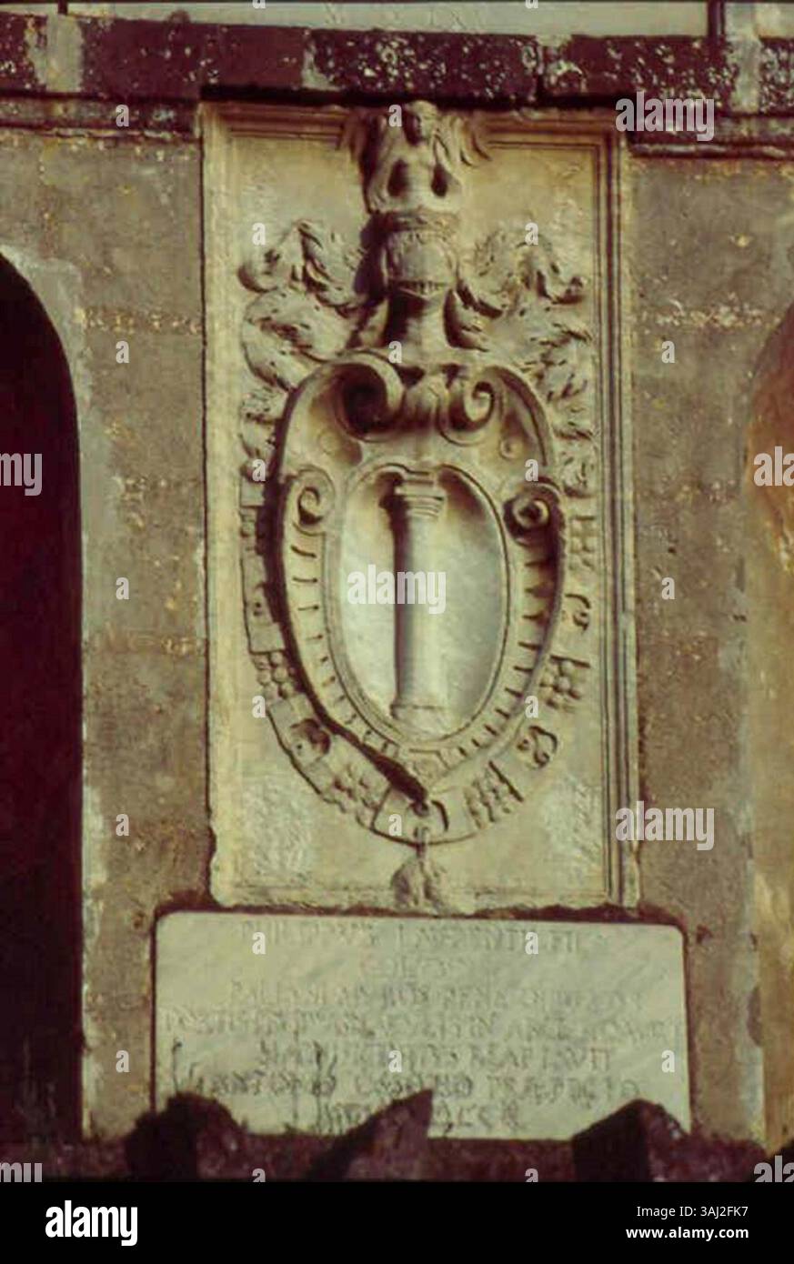 This 16th-century stone coat of arms, known as 'Stemma Colonnese ...