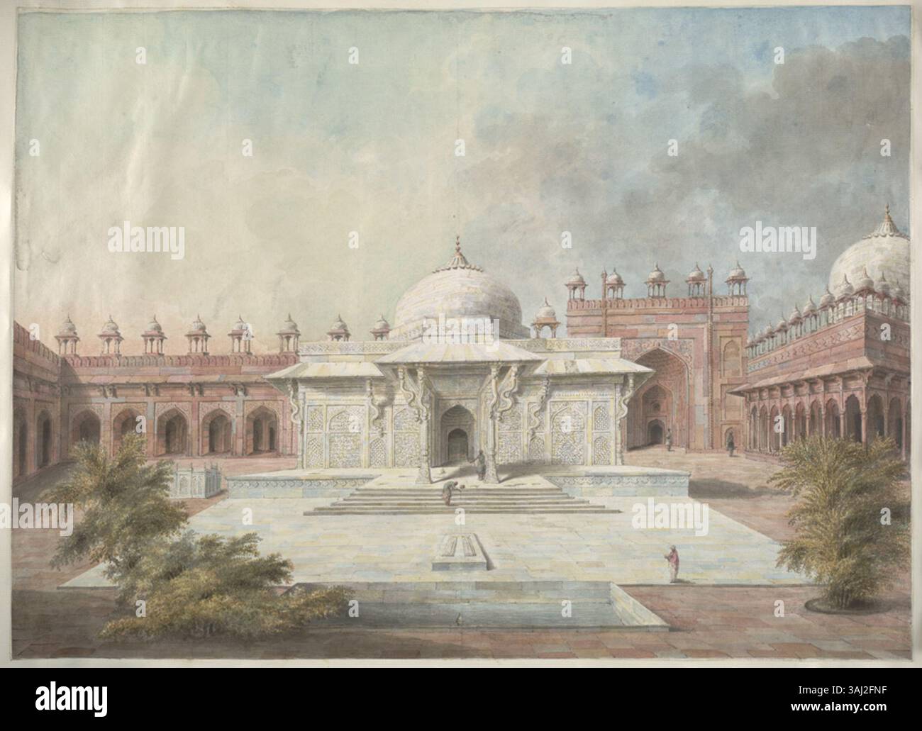 This 1815 watercolour by Sita Ram depicts the dargah of Shaikh Salim ...