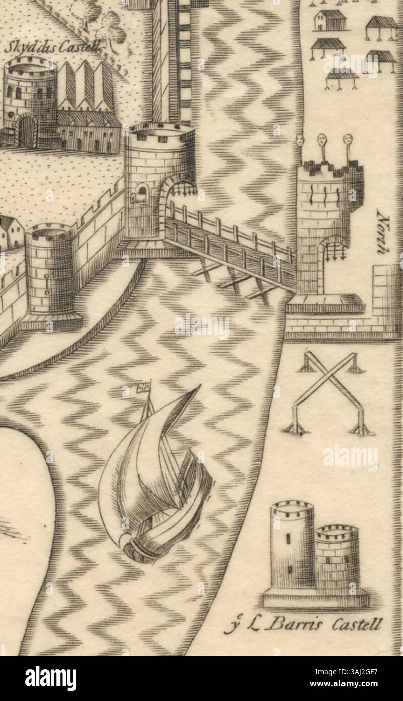 This 17th-century map of Cork, derived from 'Pacata Hibernia,' shows ...