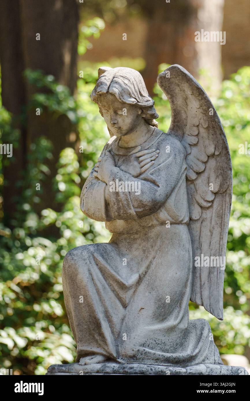 beautiful marble sculpture of an Angel on a grave in the protestant ...