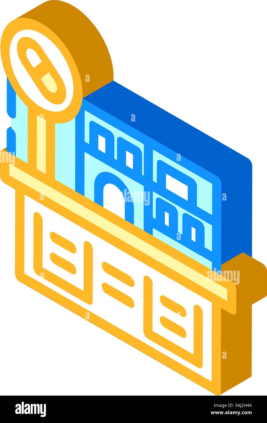 pharmacy counter pharmacist isometric icon vector illustration Stock ...