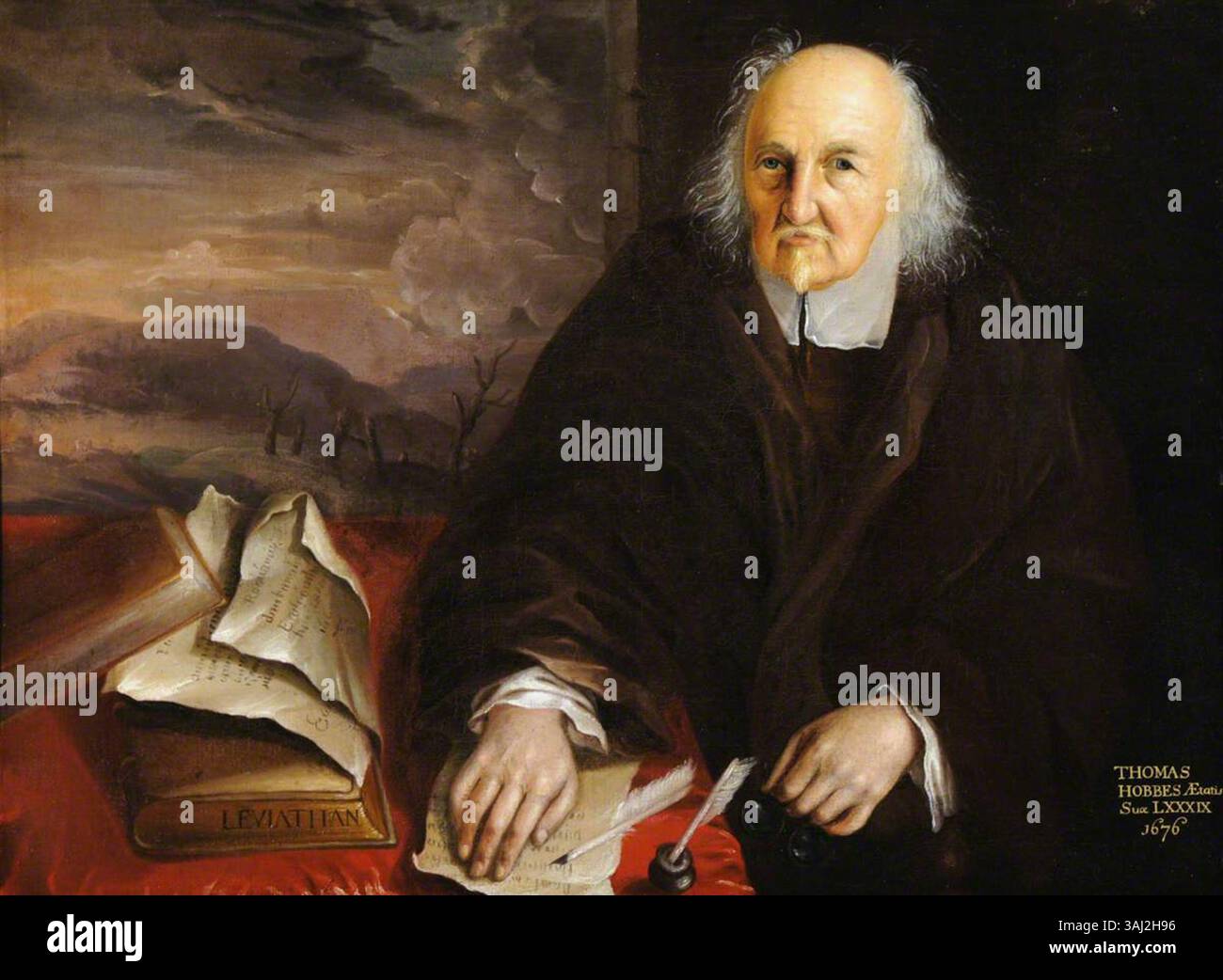 This portrait captures the philosopher Thomas Hobbes at the age of 89 ...