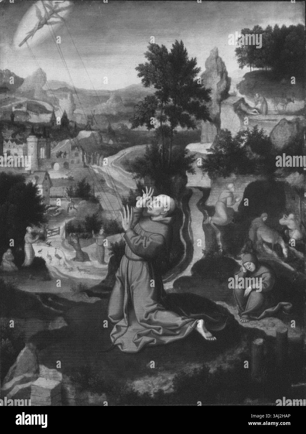 This 16th-century Flemish painting depicts Saint Francis receiving the ...