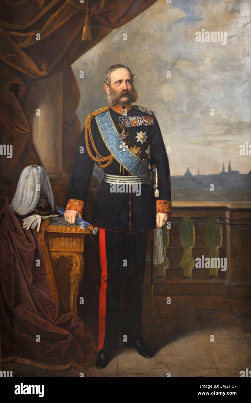 This 1876 painting by Alfred Diethe depicts Albert, King of Saxony, as ...
