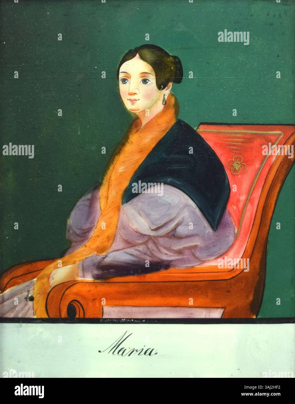 This portrait of Maria, created in the 19th century, presents a serene ...