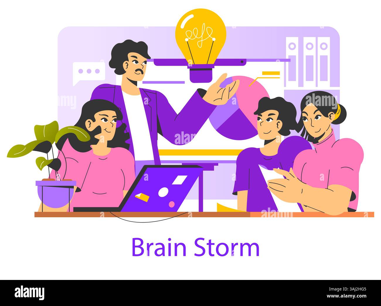 Collaboration in a modern workspace showcases a team engaged in a ...