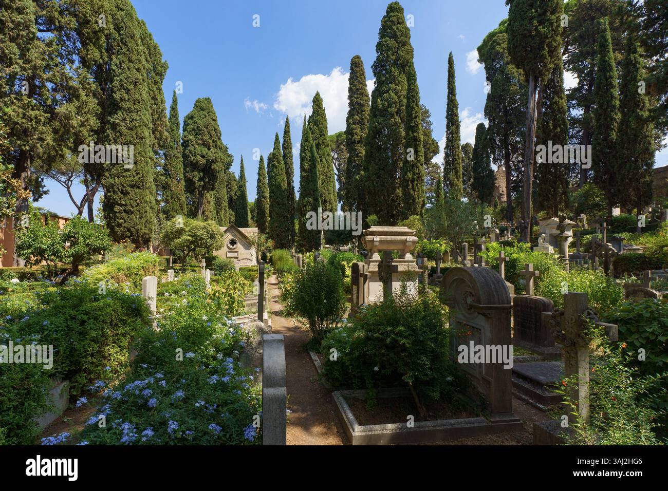 the famous protestant cemetery in Rome, Italy Stock Photo - Alamy