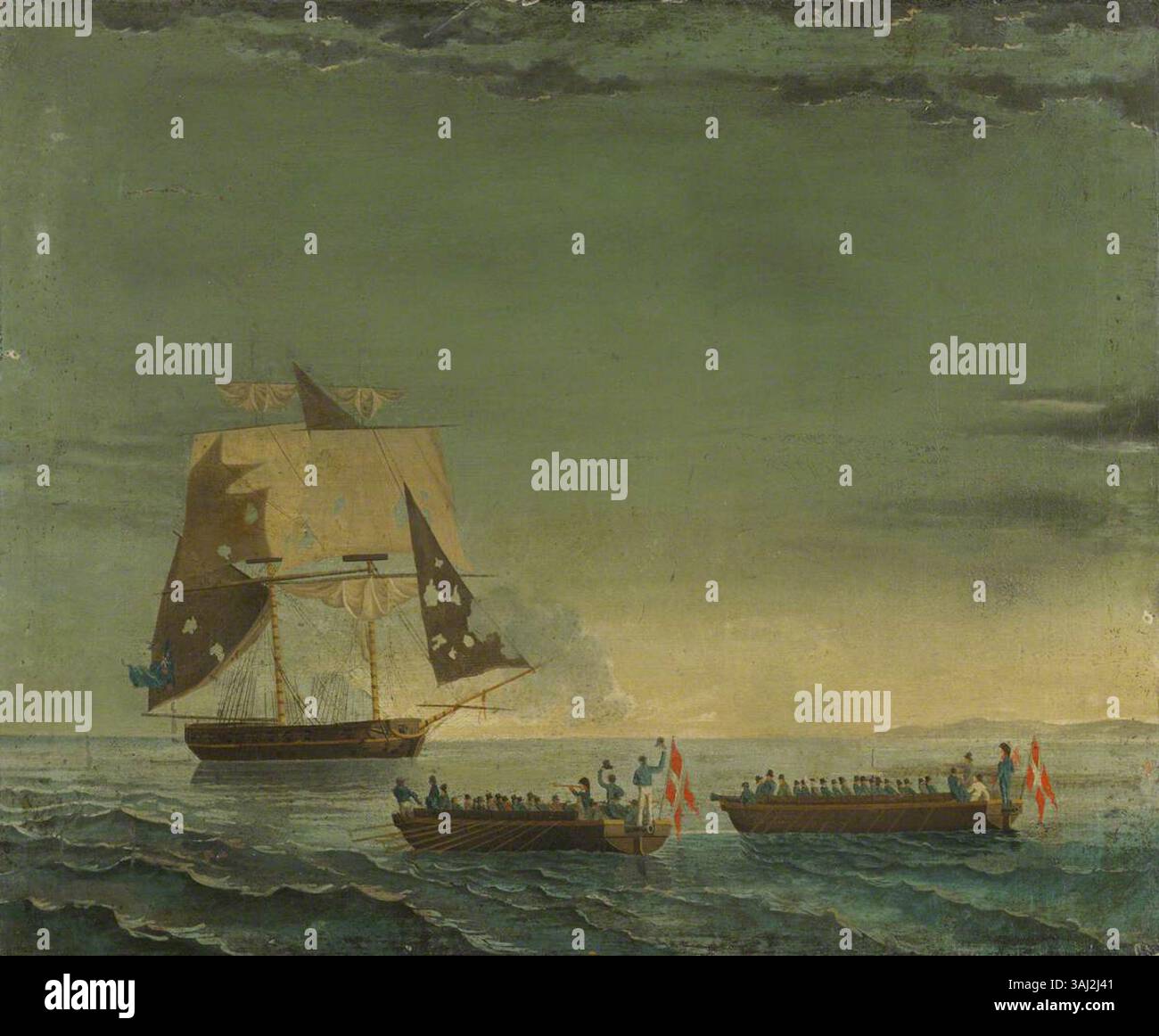 This British School painting depicts the capture of HMS 'Tickler' on ...