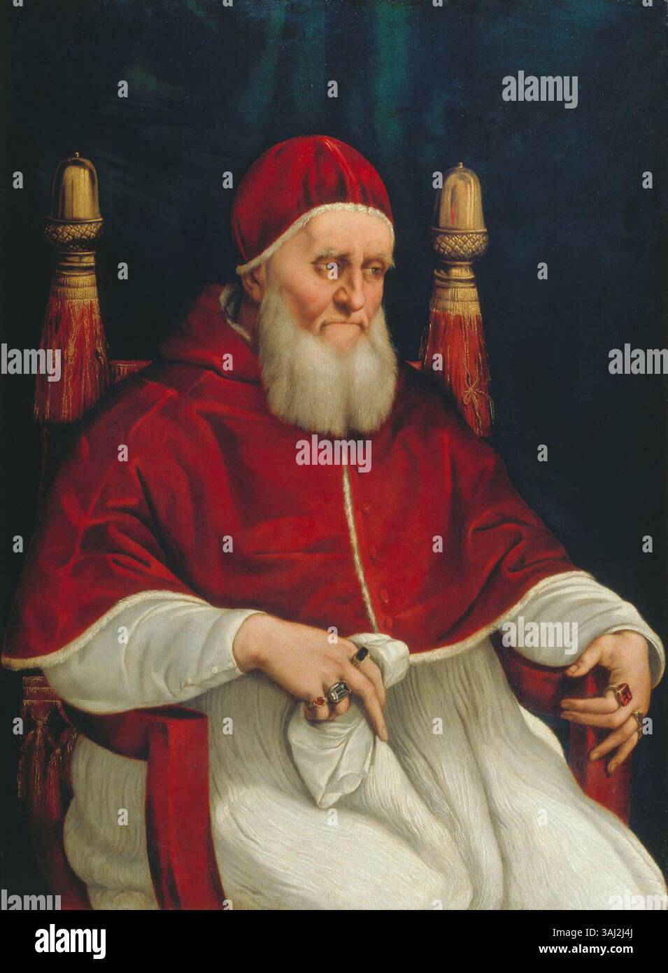 This portrait of Pope Julius II, painted by Raphael and his workshop ...