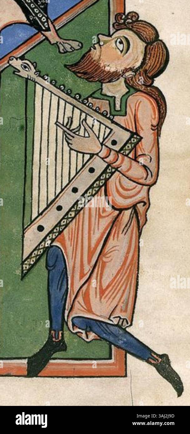 A detailed illustration from the 12th-century Worms Bible, showing a ...