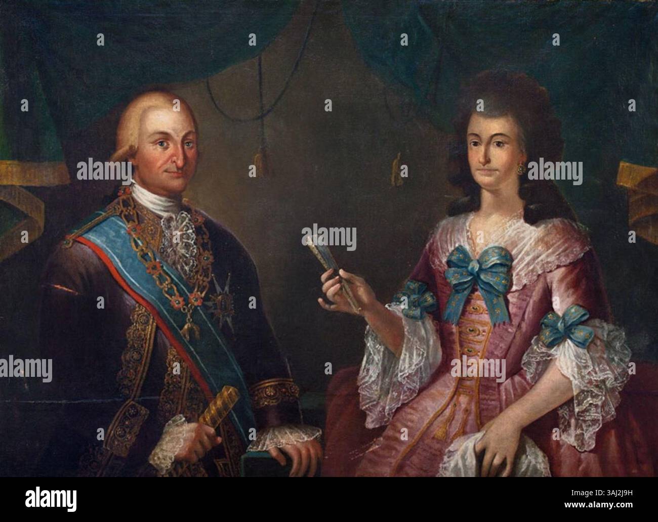 This 18th-century portrait depicts Charles IV of Spain and his wife ...