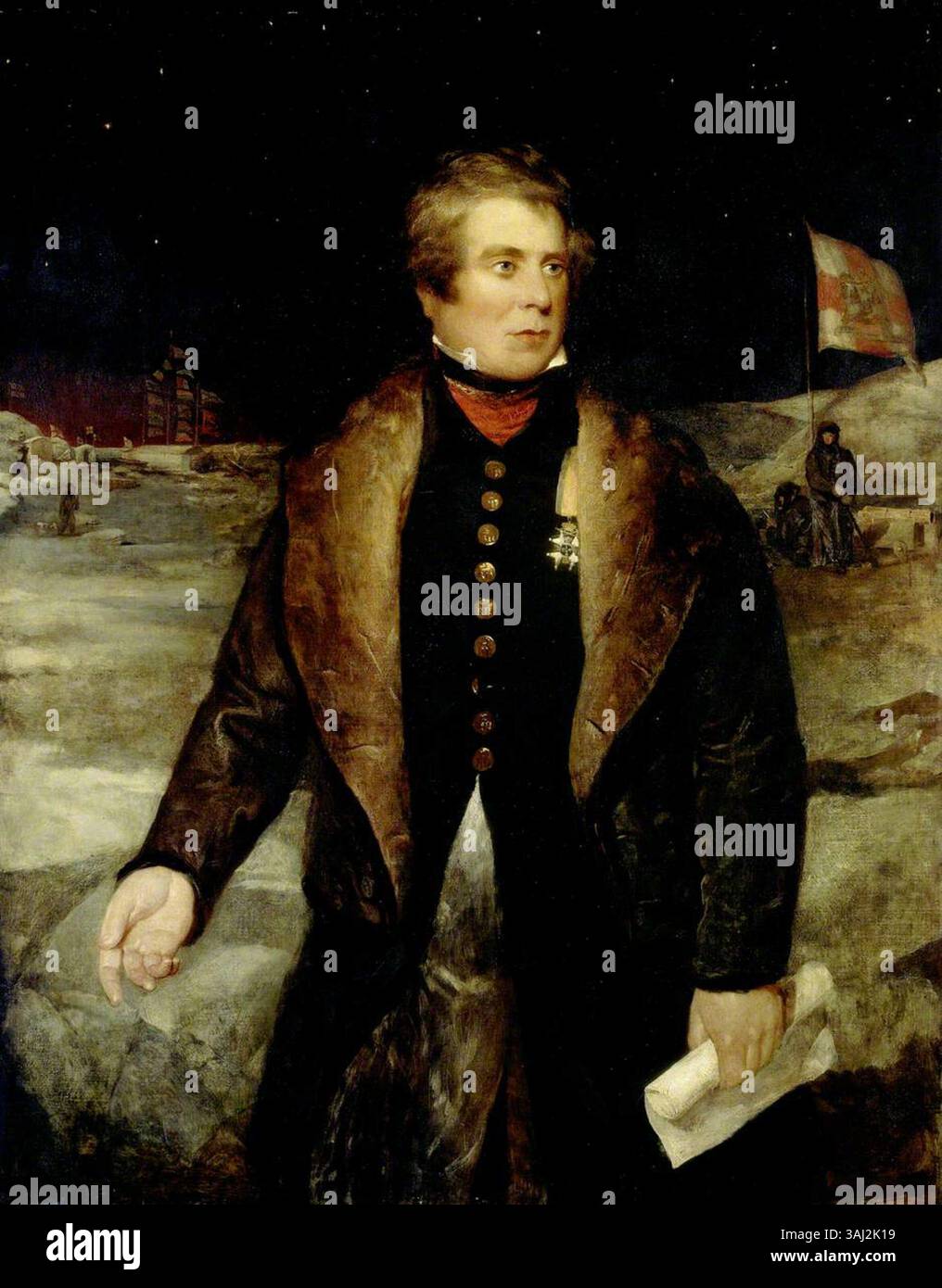 This circa 1833 portrait depicts Sir John Ross, a British naval officer ...
