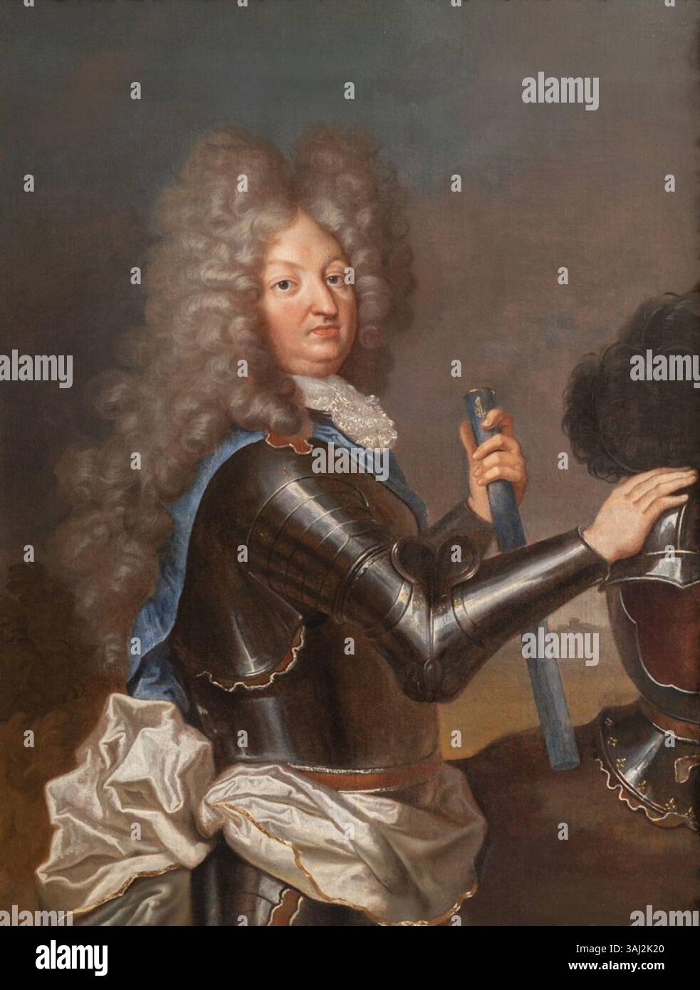 A portrait from the early 18th century by an unidentified follower of Hyacinthe Rigaud ...