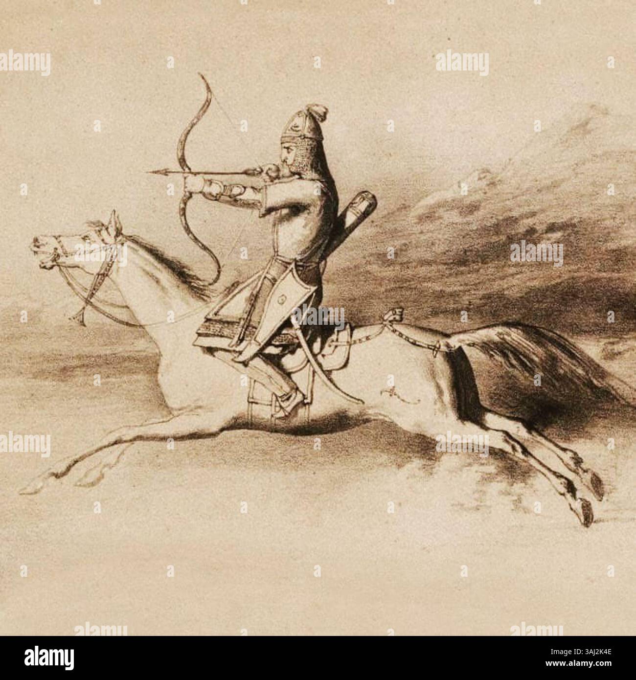 Cropped version of Plate 2, depicting a Circassian prince in ...