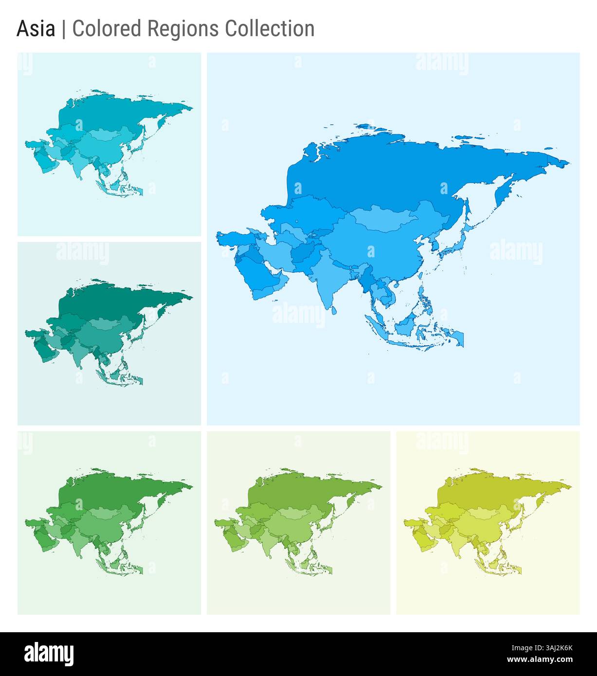 Continent asia political map hi-res stock photography and images - Alamy