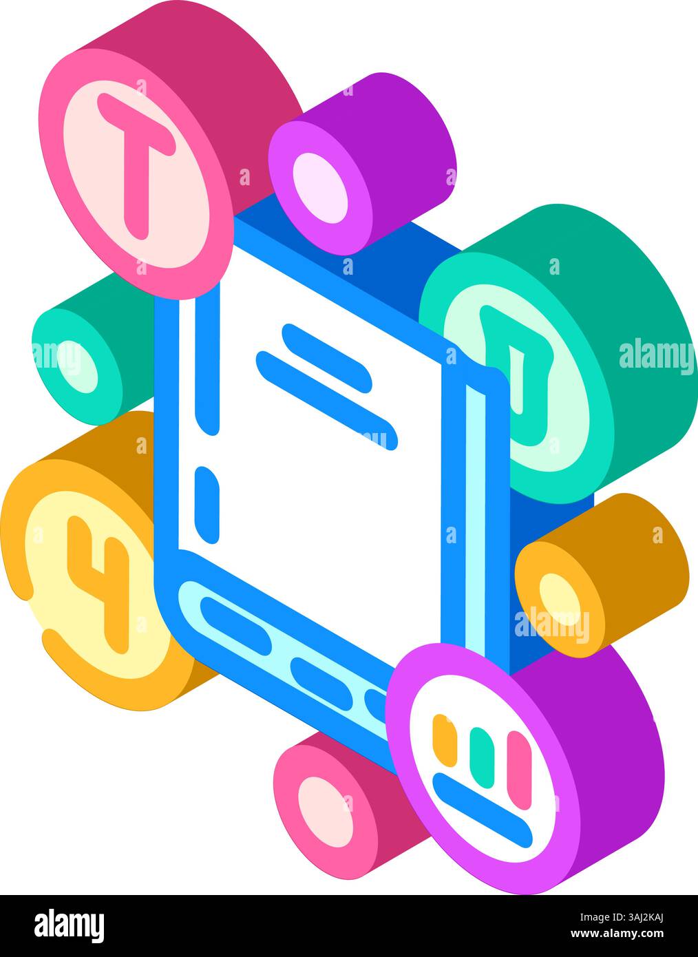 knowledge base online learning platform isometric icon vector ...