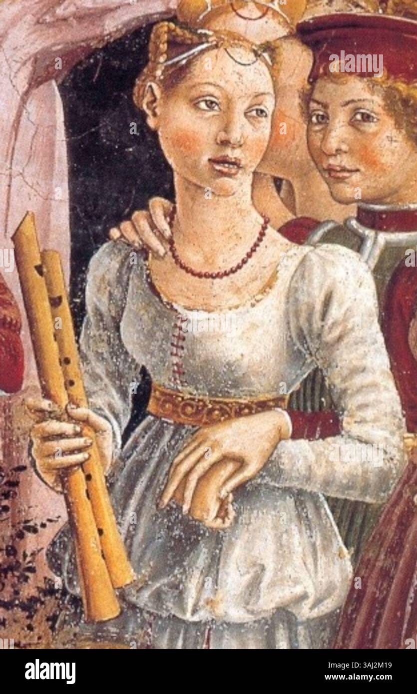 A detail from Francesco del Cossa's fresco 'Allegory of April, Triumph ...