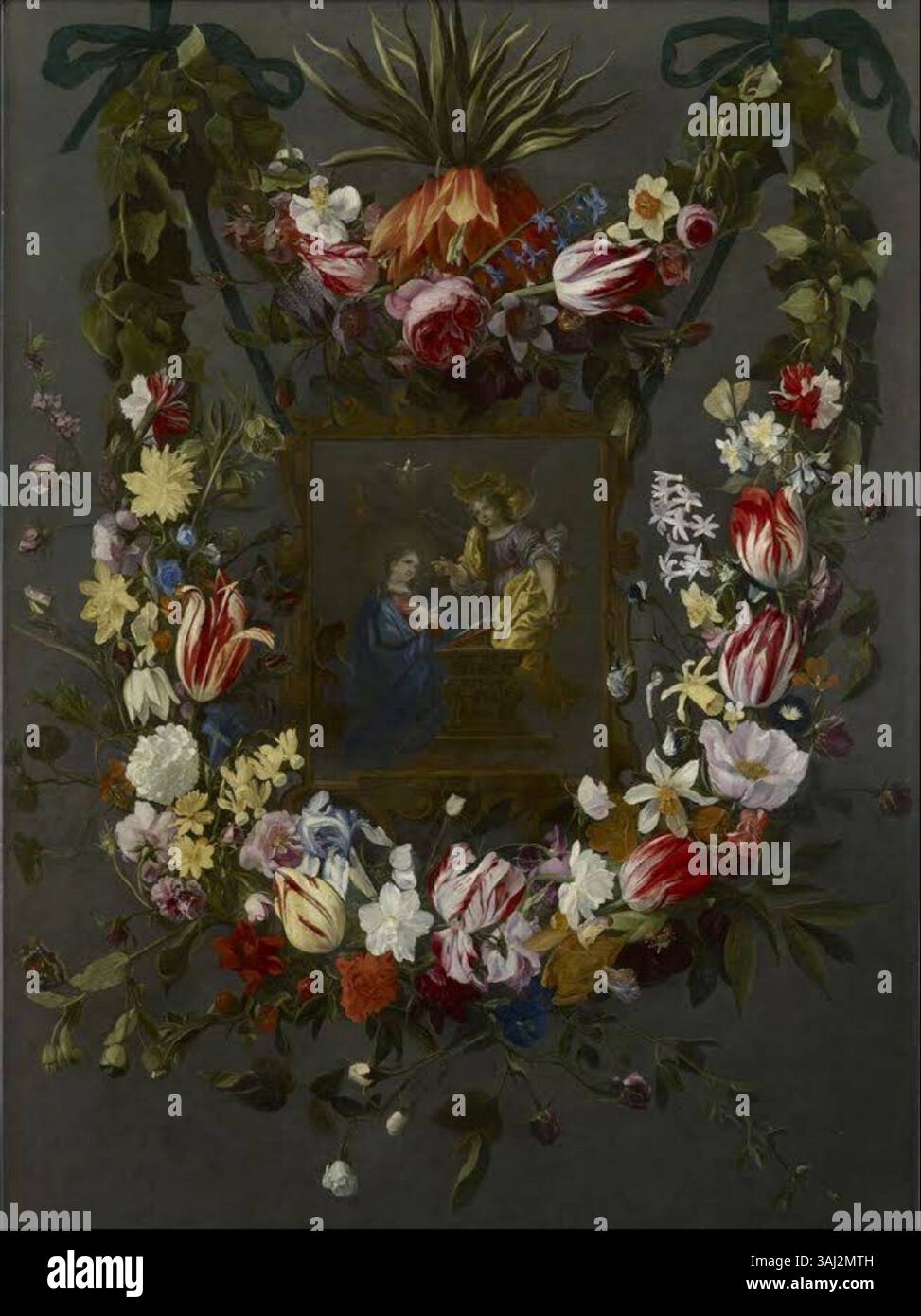 This oil on copper painting by Daniel Seghers, featuring floral ...
