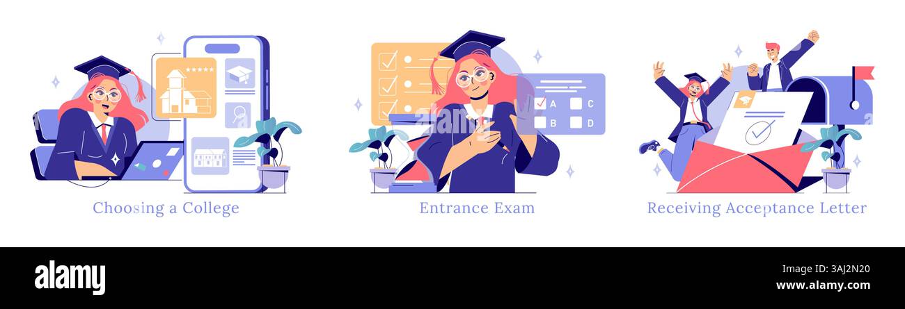 College university acceptance letter Stock Vector Images - Alamy