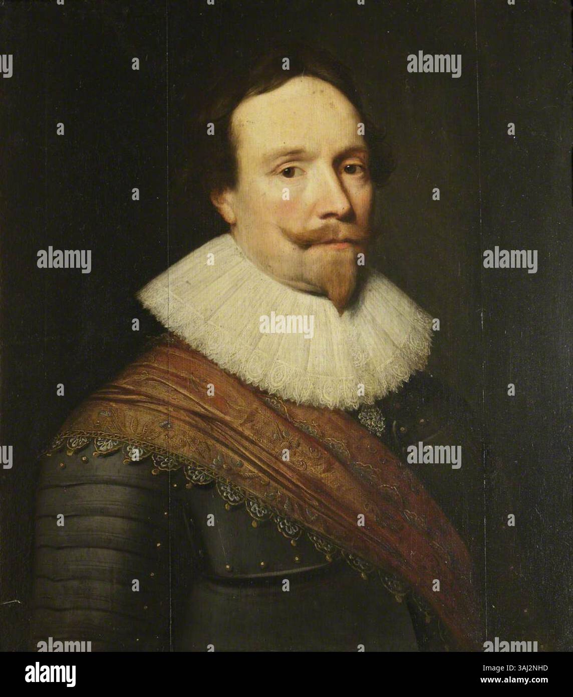 This portrait in the style of Michiel Jansz. van Miereveld depicts Colonel Sir James Croft, who ...