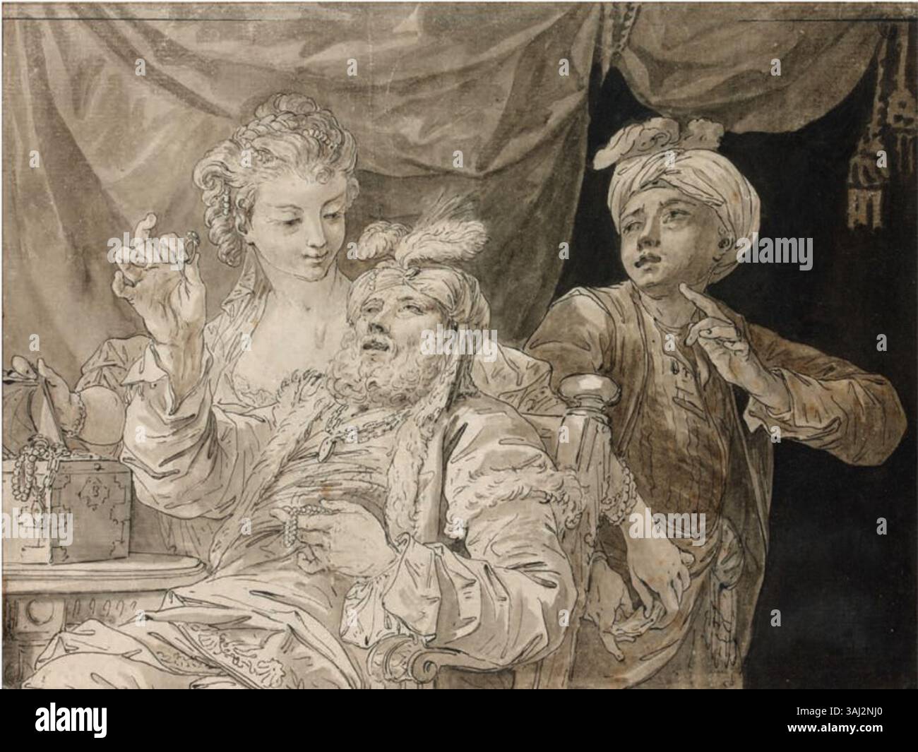 This drawing, 'Generosity Poorly Rewarded' by Jean-Baptiste Le Prince ...