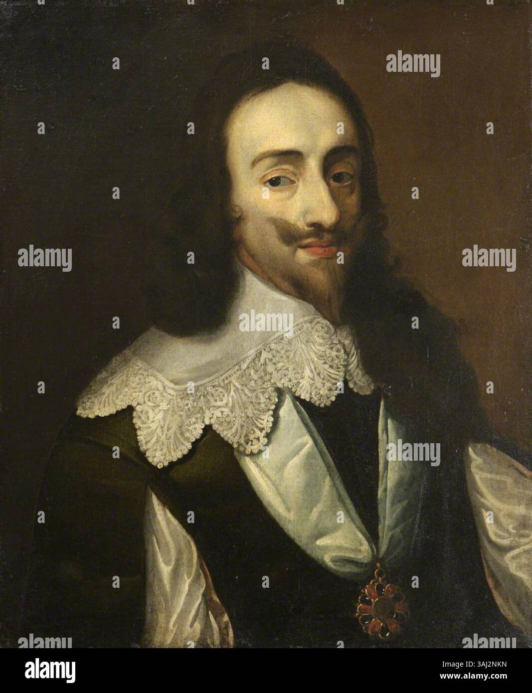 This painting, attributed to Anthony van Dyck, portrays King Charles I ...