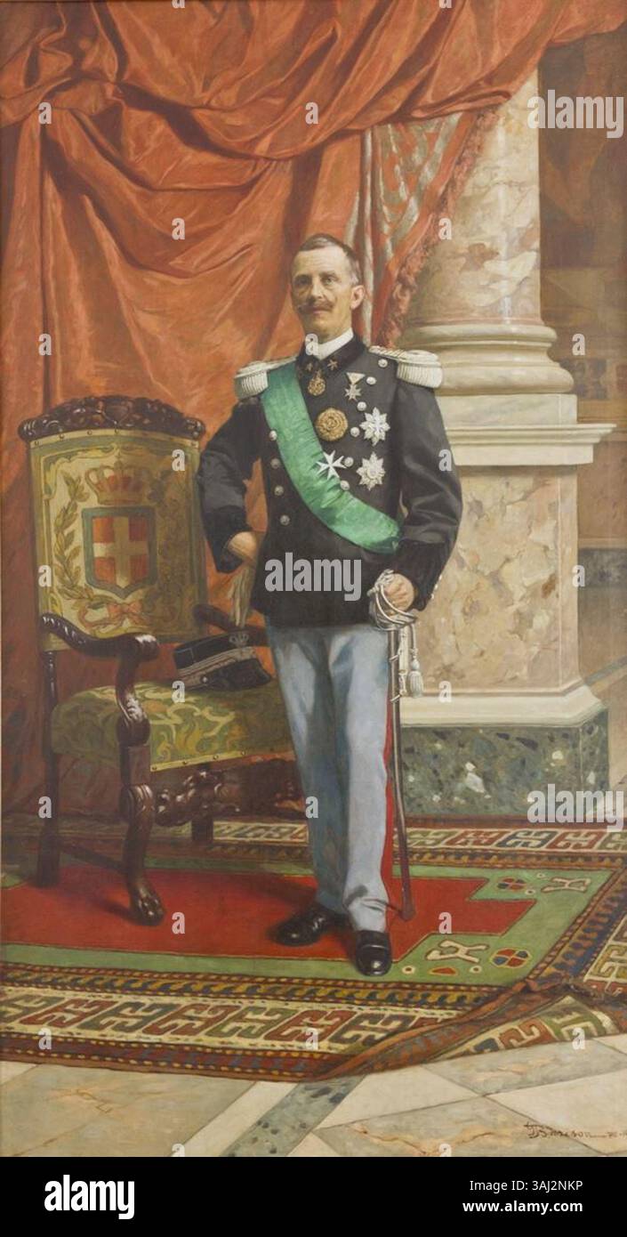 This 1919 portrait by Giuseppe Barison features King Vittorio Emanuele ...