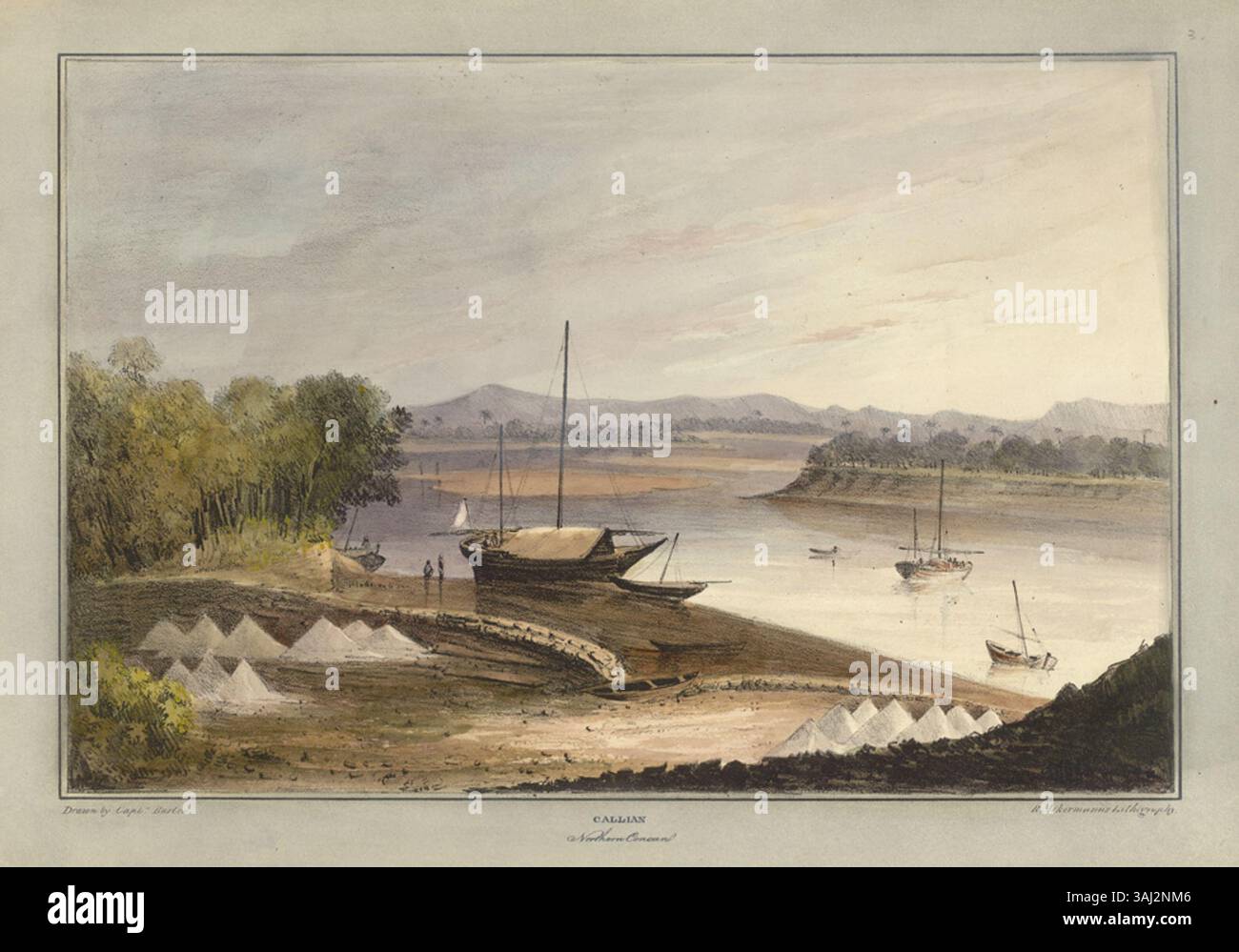 This 1820 lithograph by Rudolph Ackermann, based on Captain James ...