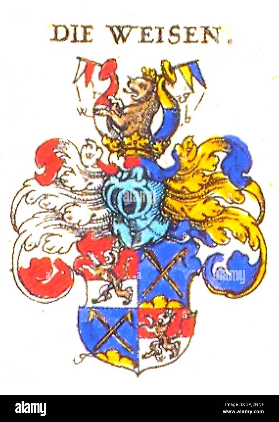 This image shows the coat of arms of the Weiss family from Augsburg ...