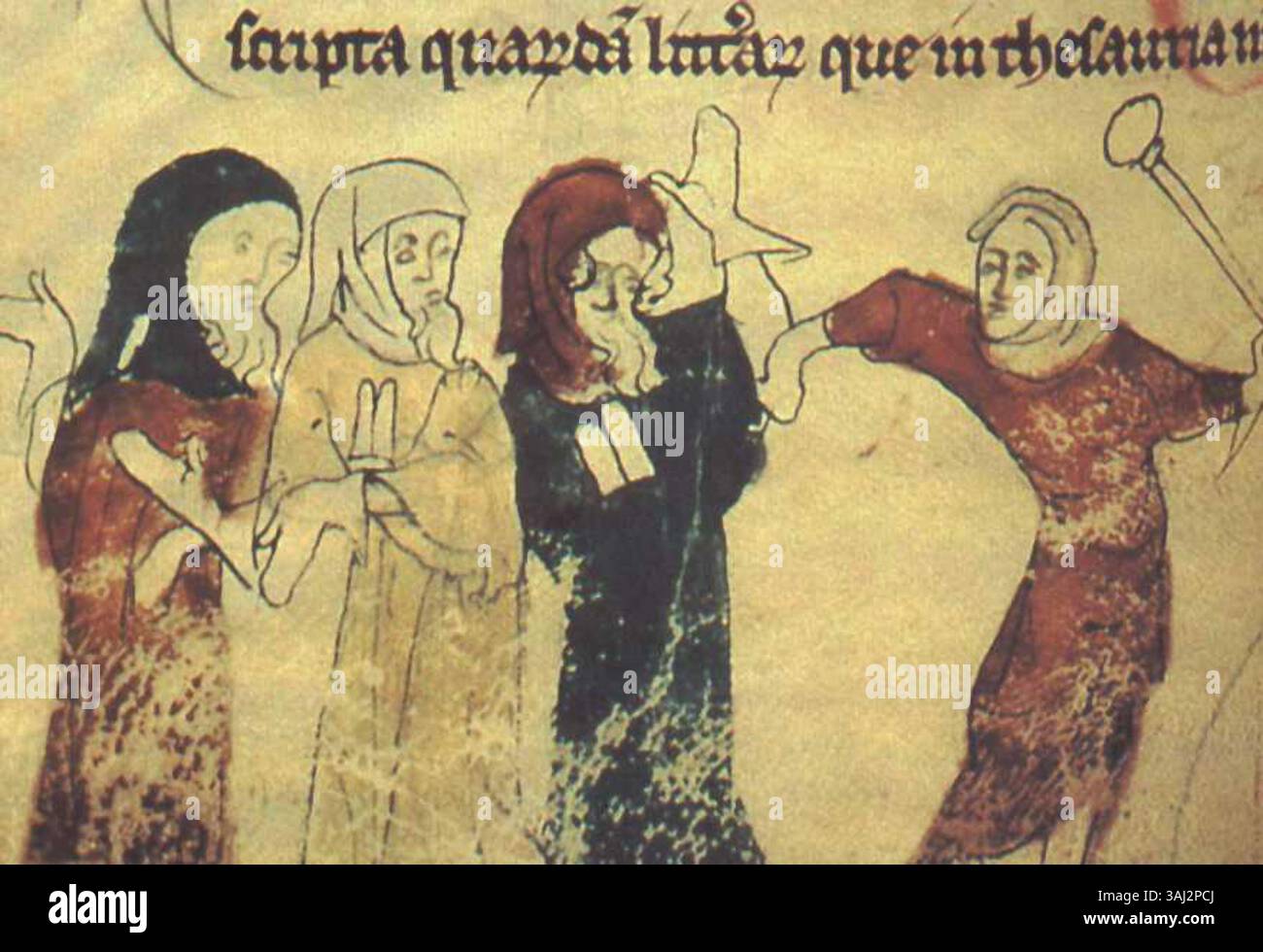 A 14th-century miniature from the British Library illustrates the ...