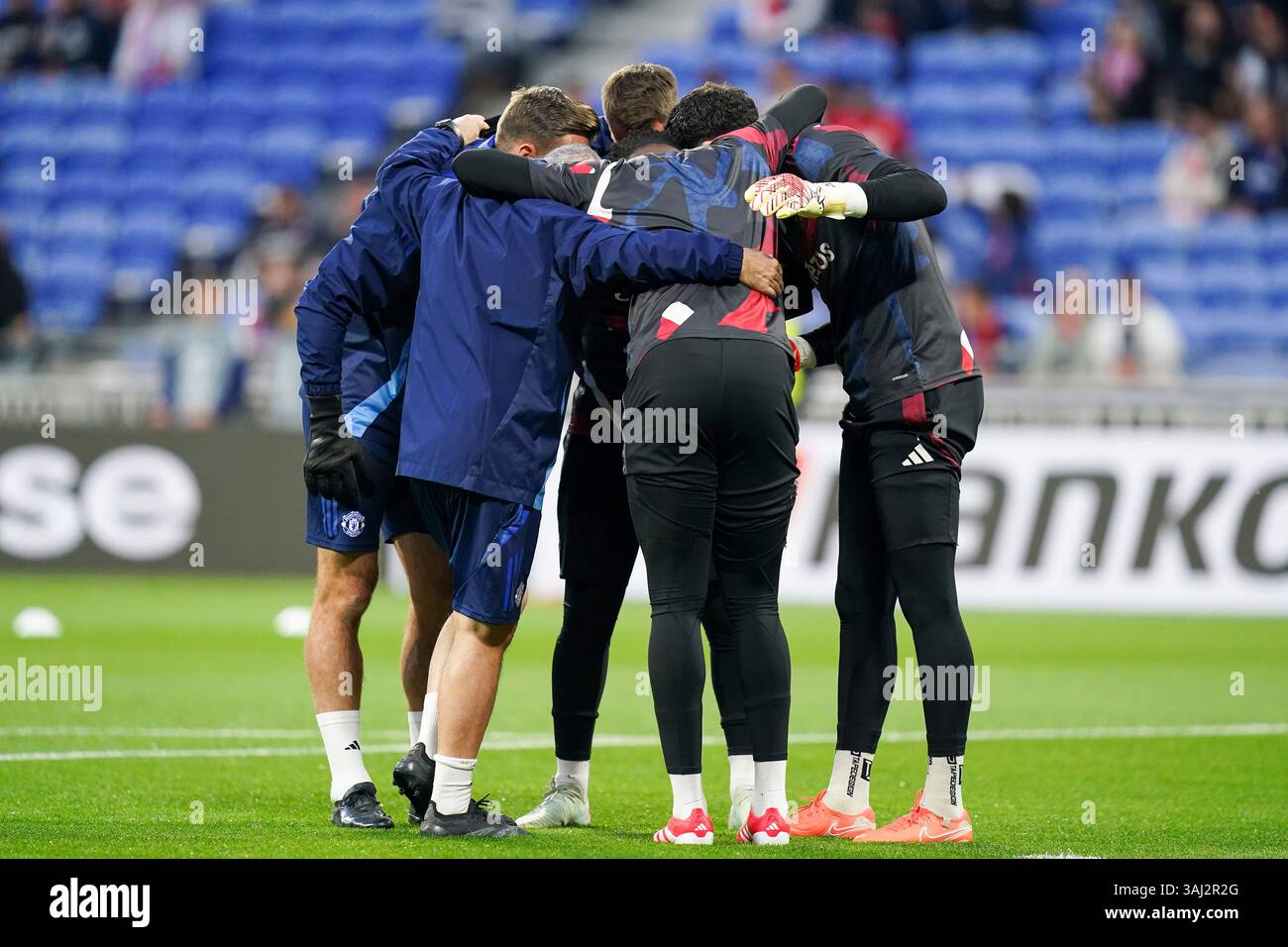 Lyon, France. 10th Apr, 2025. Manchester United goalkeeper Andre Onana ...