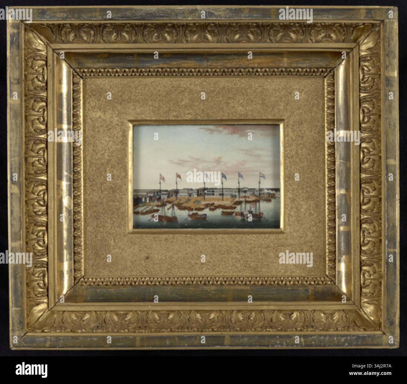 Anonymous Dutch painting 'De rede van Canton', circa 1825, an oil on ...