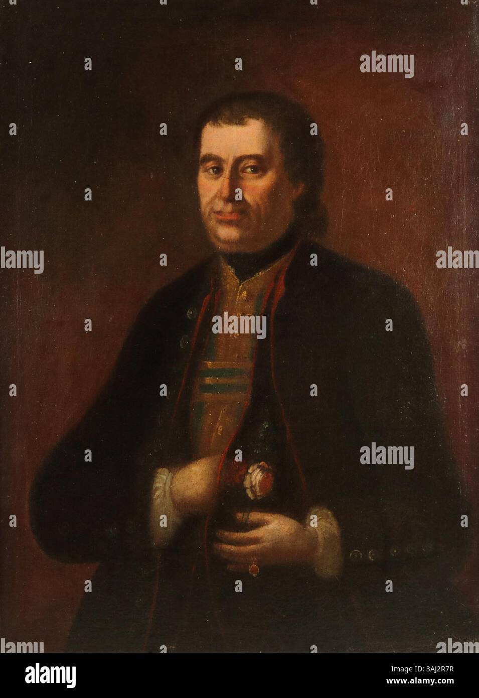 This 19th-century German portrait depicts a man in traditional attire ...
