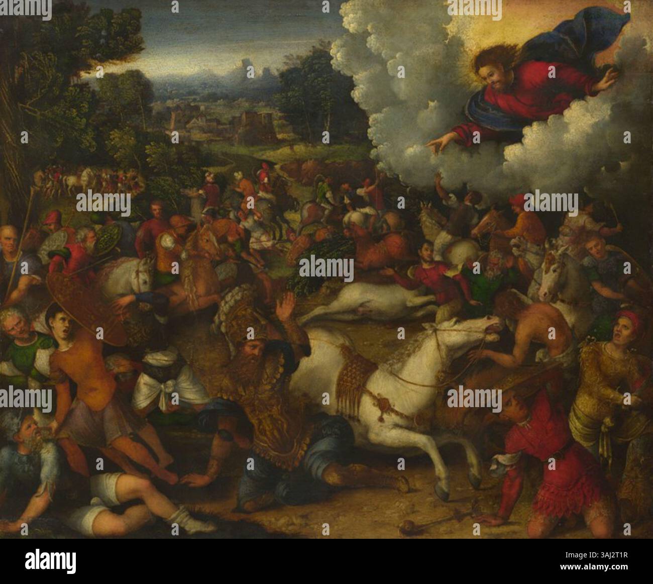 A painting depicting the Conversion of Saint Paul, created by the ...