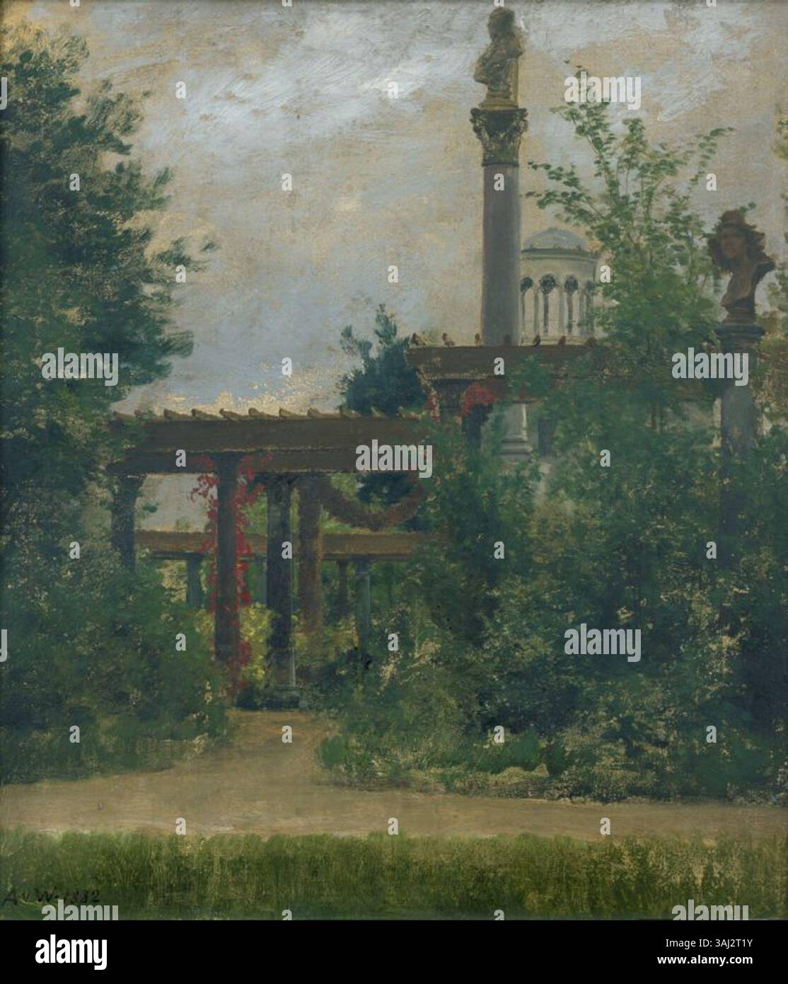 This 1882 painting by Anton von Werner portrays the artist's garden at ...