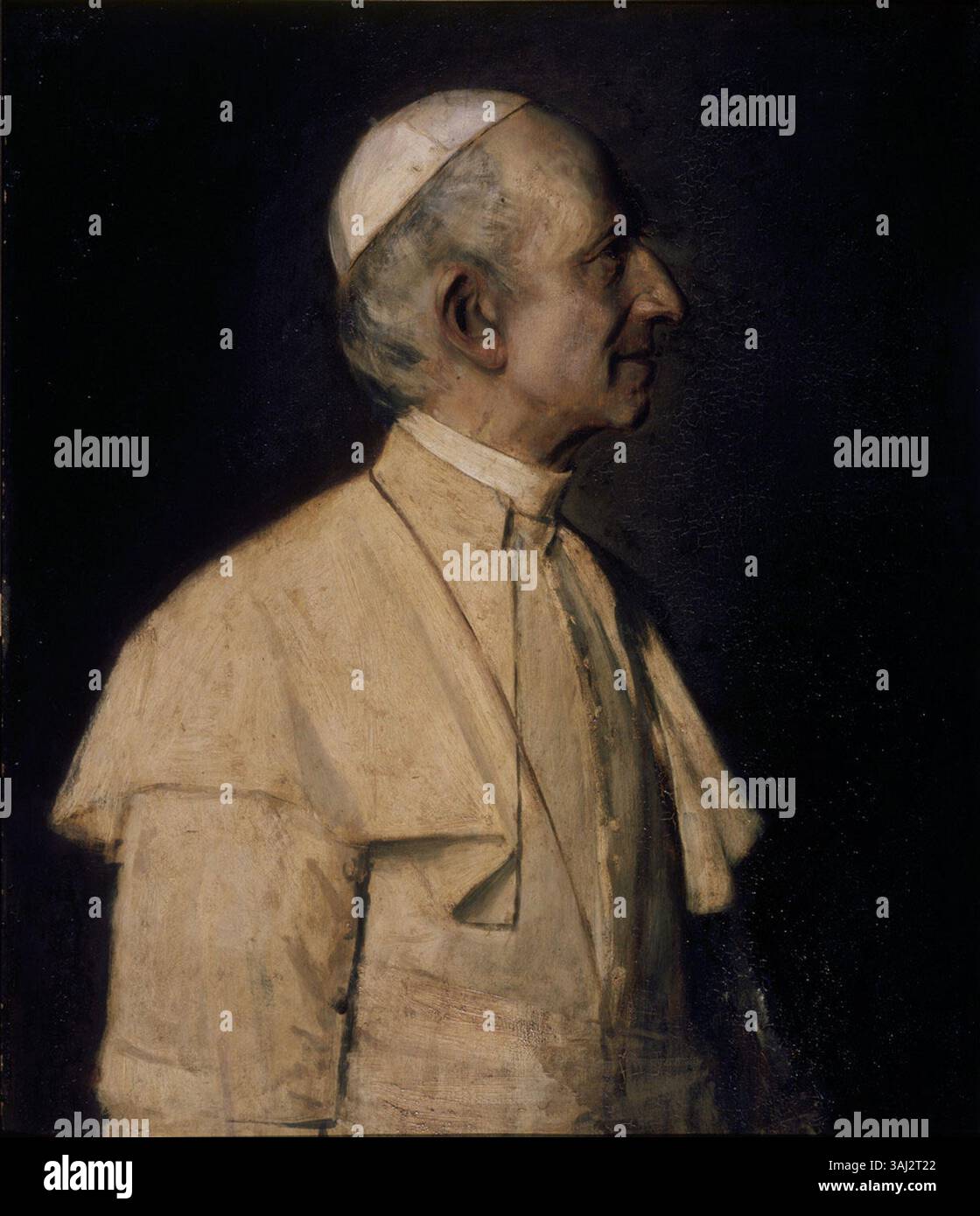 This 1885 portrait of Pope Leo XIII by Franz von Lenbach portrays the ...