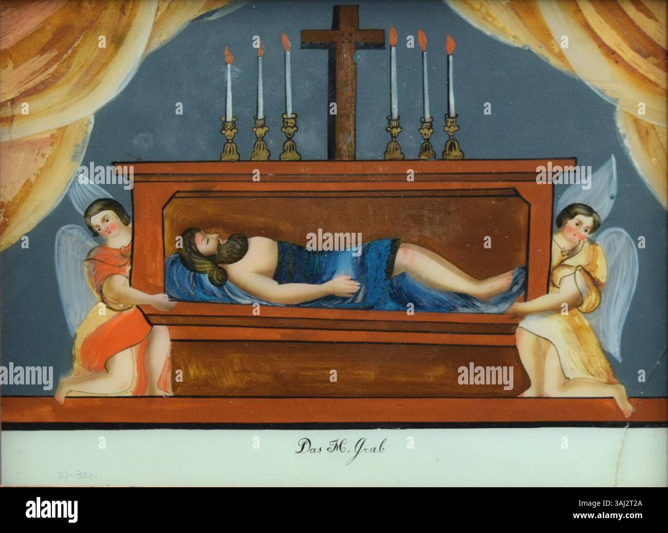 This religious artwork, painted circa 1825 by an anonymous artist, is ...