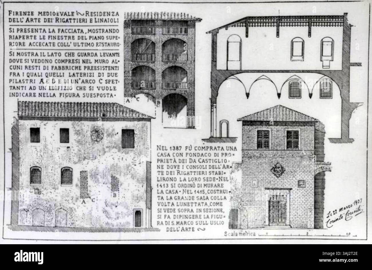 This 1927 painting features a medieval Florentine residence belonging ...