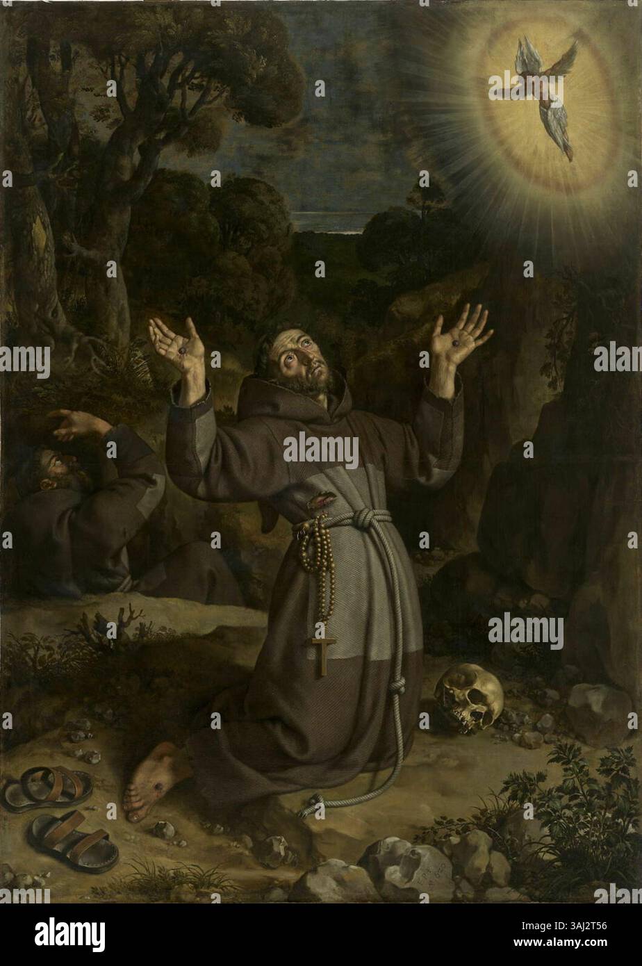 This painting by Frans Pourbus the Younger (1620) depicts Saint Francis of Assisi receiving the ...