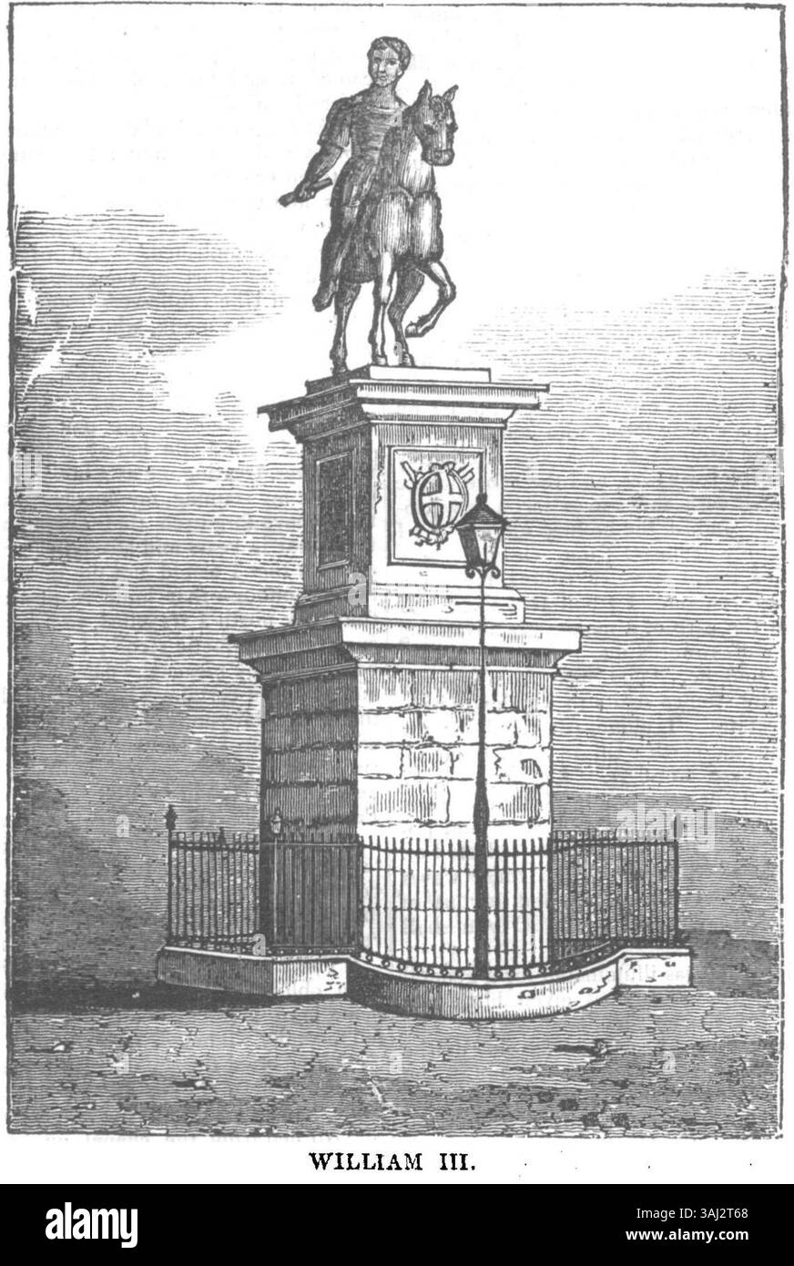 Portrait of William III, depicted in an 1835 engraving from 'The Dublin ...