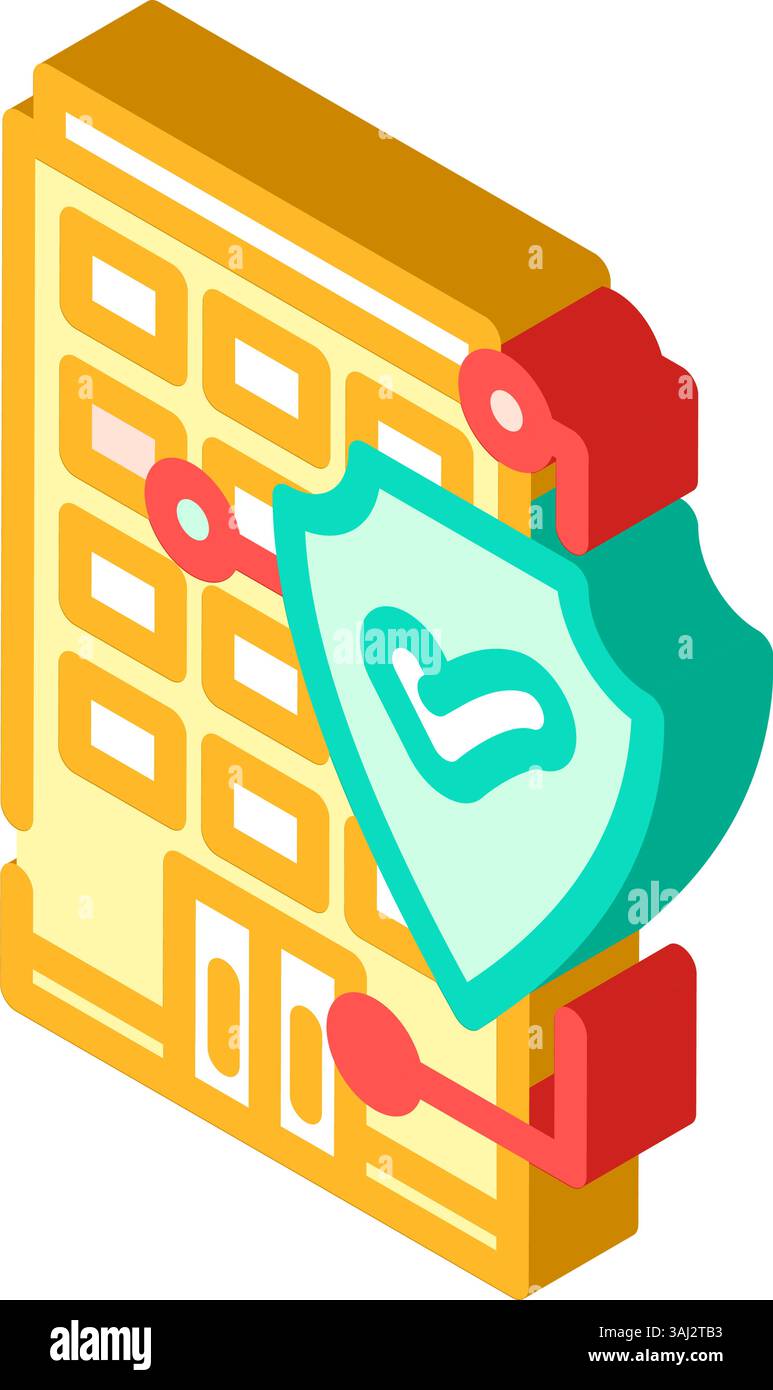 home security system check maintenance isometric icon vector ...