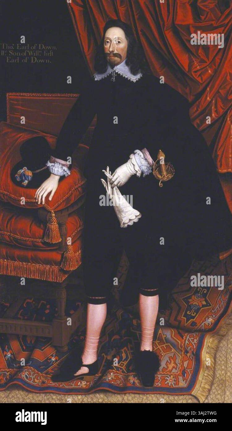 The portrait of Sir Thomas Pope, later 3rd Earl of Downe, painted in ...