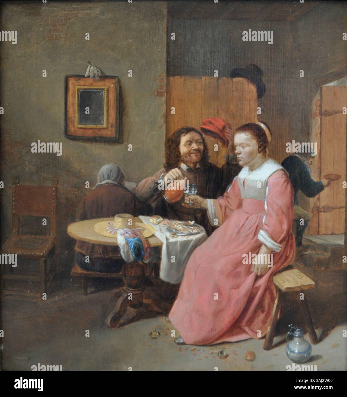 'The Polite Seducer' (1640s) by Joos van Craesbeeck is an oil painting ...