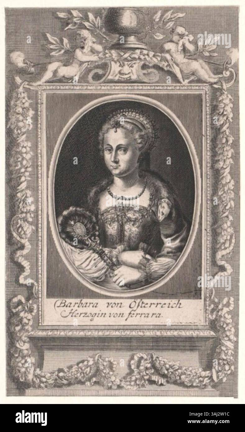 This portrait, an engraving of Archduchess Barbara of Austria, daughter ...