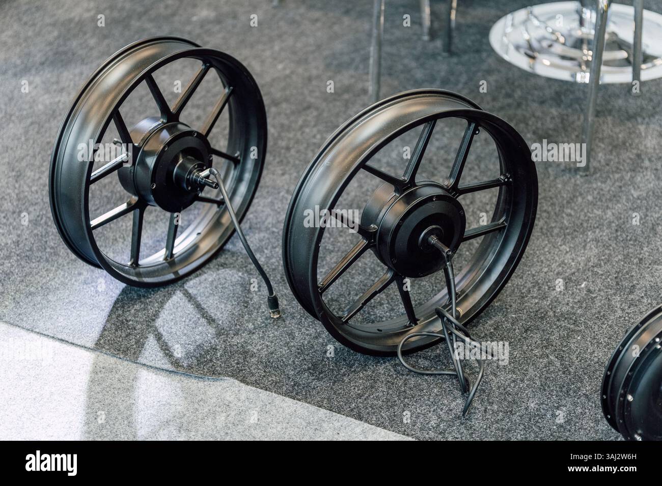 Electric motor in motorcycle wheel. without gasoline engine for ...